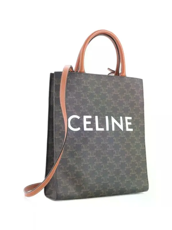 Celine Vertical Cabas Triomphe Coated Canvas Small Tote Bag
