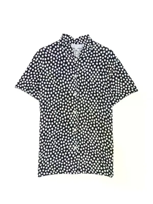 AGNES B. Floral-print Officer-collar Shirt