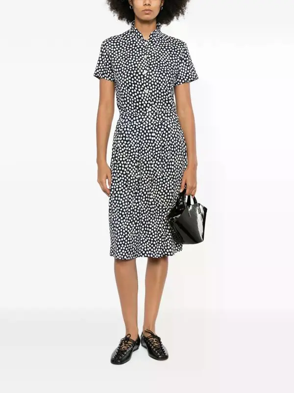 AGNES B. Floral-print Officer-collar Shirt