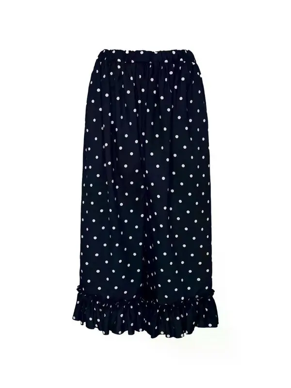 Comme Des Garçons Polka-dot Ruffled Trousers