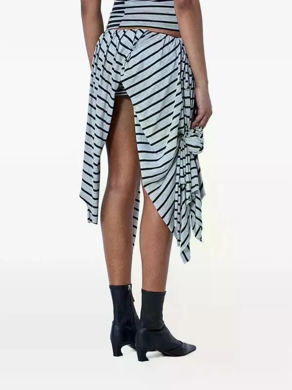 Vaquera Striped Asymmetrical Skirt