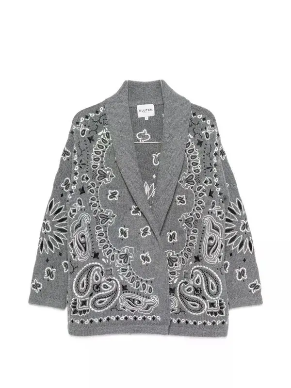 KUJTEN Cody Bandana Bico Cardigan - Grey