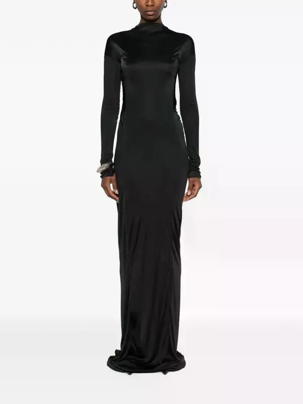 PETAR PETROV Close Contact Open-back Long-sleeve Maxi Dress - Black