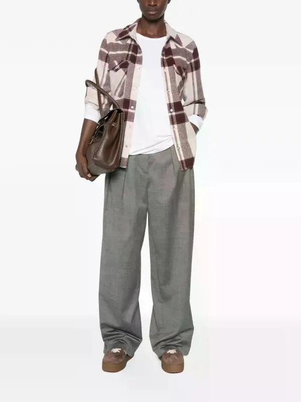 KUJTEN Lumber Check-pattern Button-down Shirt