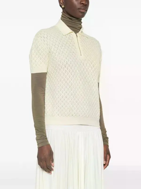 JIL SANDER Pointelle-knit Polo Shirt