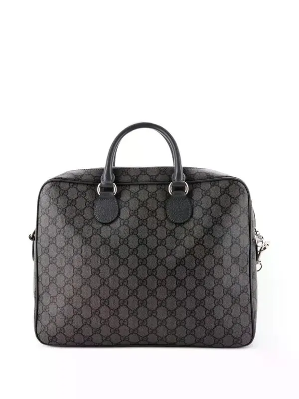 Gucci Ophidia Zip Around Pocket Briefcase Gg Coated Canvas Medium Business Bag