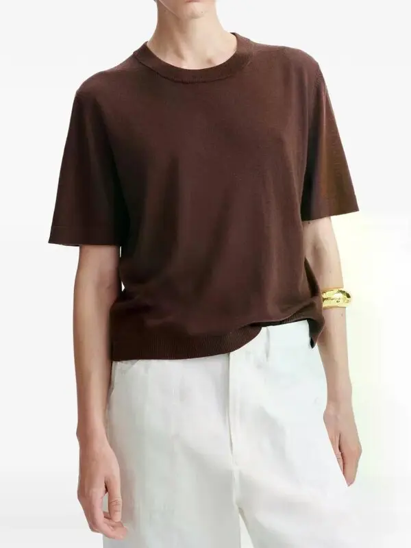 Vanessa Bruno Short-sleeve Merino-wool Sweater