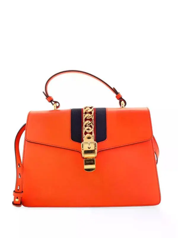 Gucci Sylvie Top Handle Bag Leather Medium Satchel