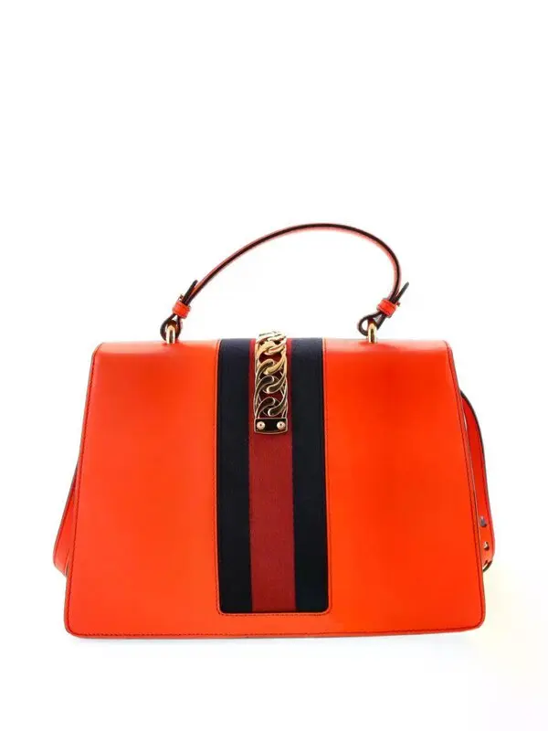 Gucci Sylvie Top Handle Bag Leather Medium Satchel