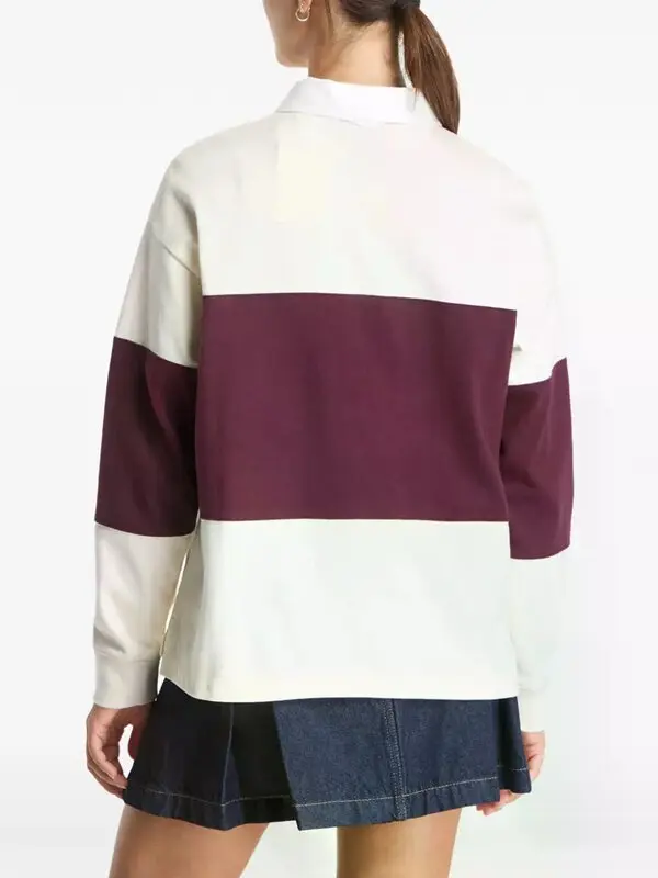 Gant Color-block Long-sleeve Polo Top - White