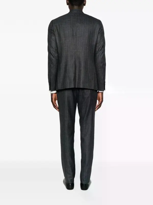 Isaia Pinstriped Double-breasted Suit - Grey