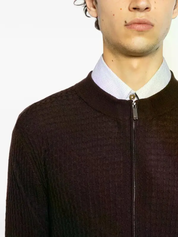 Emporio Armani Waffle-knit Cardigan
