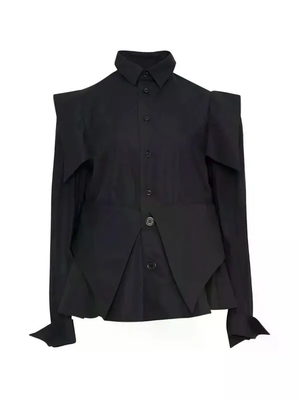Noir Kei Ninomiya Structured Layered Blouse - Black