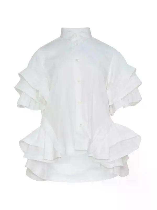 Noir Kei Ninomiya Ruffled Flared Shirt - White