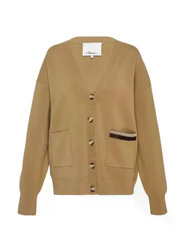 3.1 Phillip Lim Crystal-embellished V-neck Cardigan