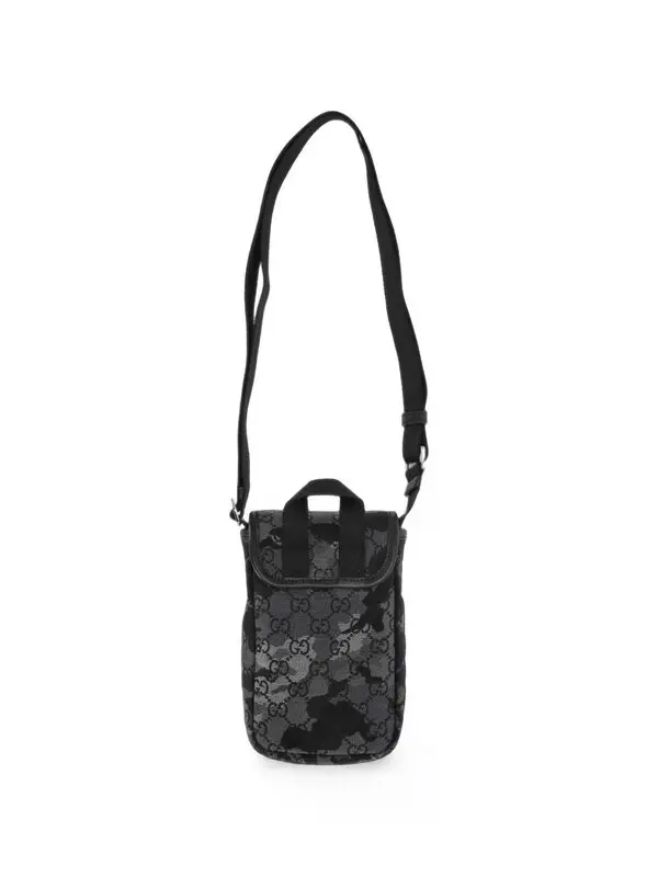 Gucci Gg Monogram Buckled Messenger Bag - Black