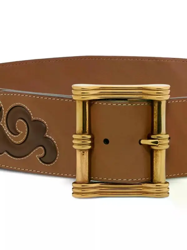 Etro Leather Belt With Texan Embroidery