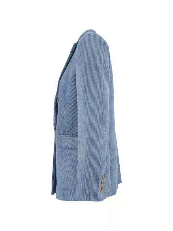 Ermanno Scervino Corduroy Double-breasted Jacket - Blue