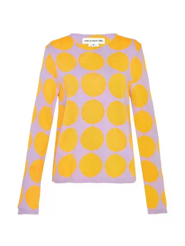 Comme Des Garçons Polka-dot Intarsia-knit Sweater - Purple