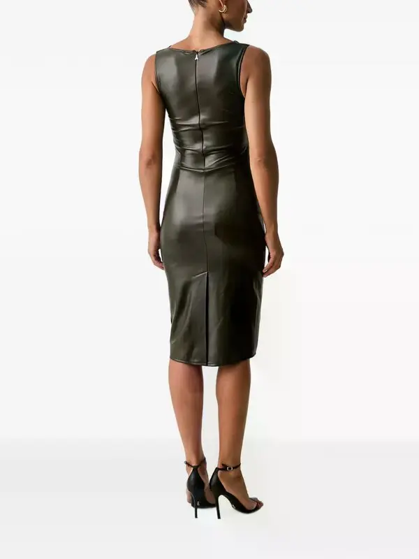 Patrizia Pepe Draped Leather Midi Dress