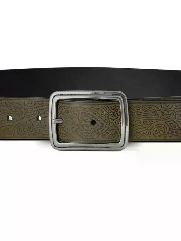 Etro Reversible Leather Belt With Engraved Motif