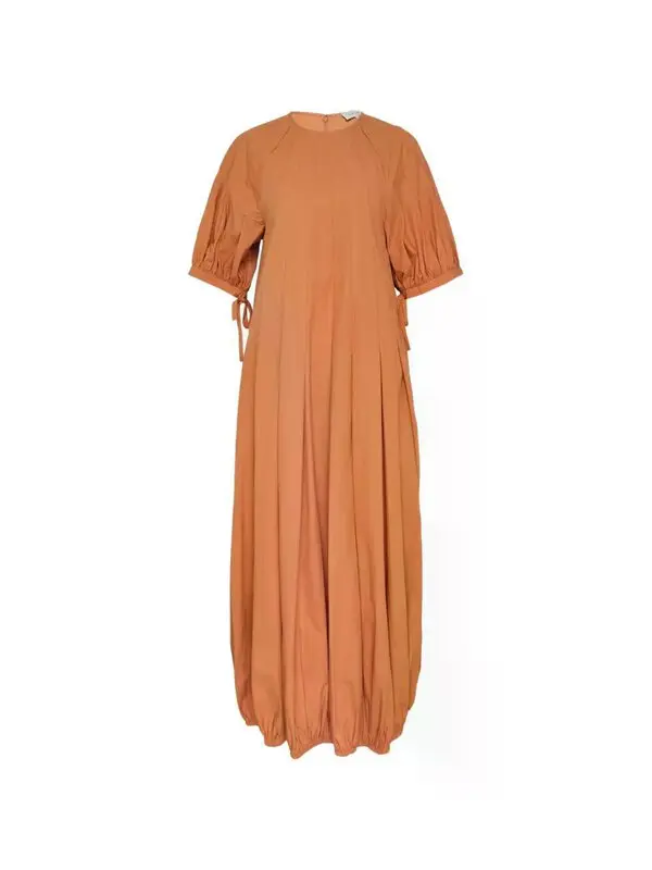 LEE MATHEWS Rennie Pleated Puff-sleeve Midi Dress