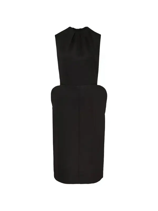 PUSHBUTTON Sleeveless Pleated-neck Midi Dress