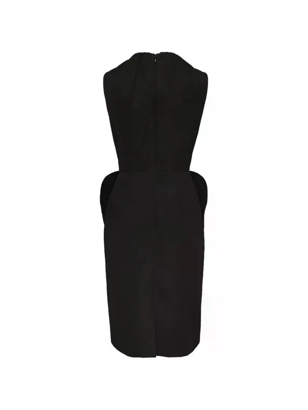 PUSHBUTTON Sleeveless Pleated-neck Midi Dress