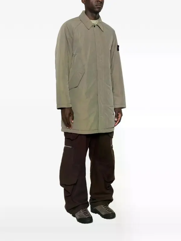 Stone Island Logo-patch Raglan-sleeve Coat
