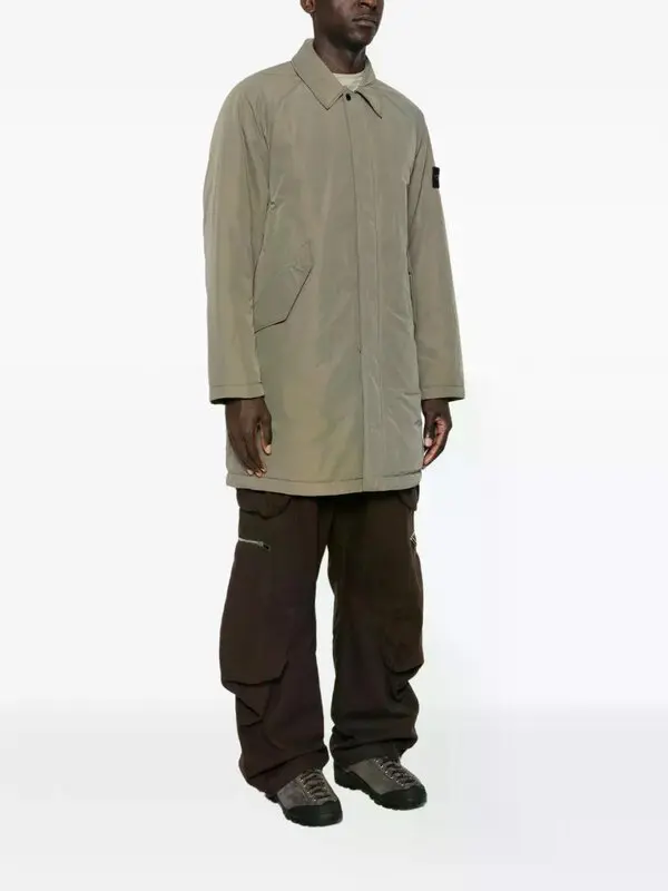 Stone Island Logo-patch Raglan-sleeve Coat