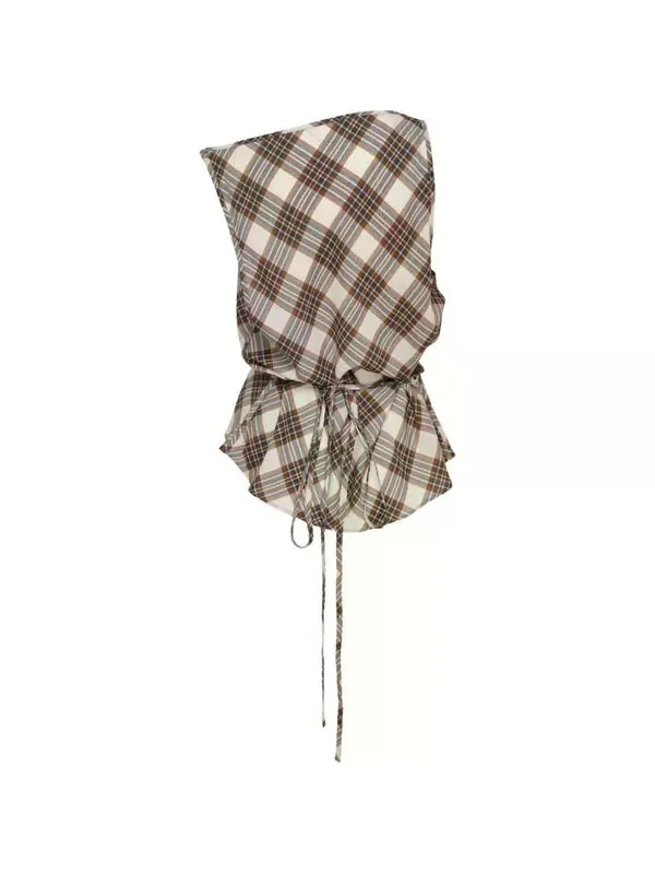 LEE MATHEWS Rowan Bias Check-pattern Sleeveless Reversible Top