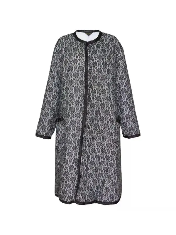 Comme Des Garçons Lace-overlay Longline Coat