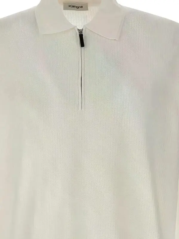 KANGRA Cable-knit Half-zip Polo Shirt