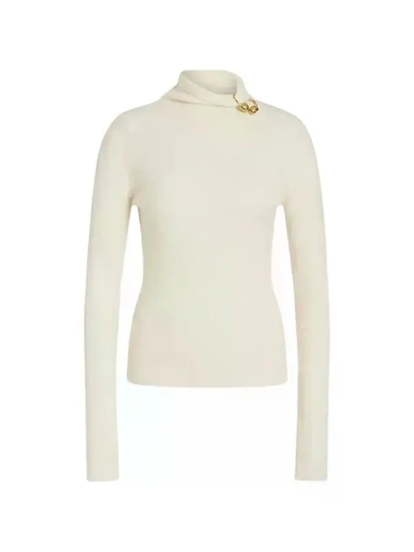Alberta Ferretti Button-detail High-neck Sweater