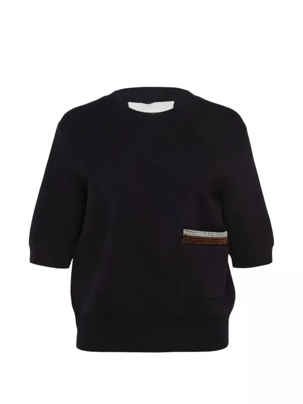 3.1 Phillip Lim Embellished-pocket Short-sleeve Sweater