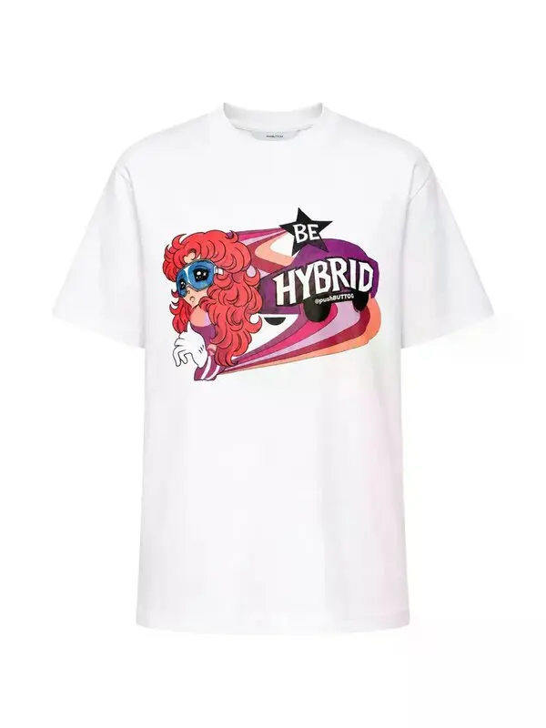 PUSHBUTTON Be Hybrid Graphic-print T-shirt - White