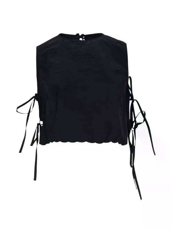 Cecilie Bahnsen Embroidered Lace-up Top - Black