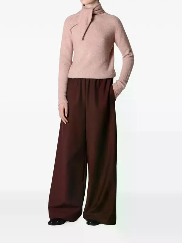 ROBERTO COLLINA Integrated-scarf Fine-knit Sweater