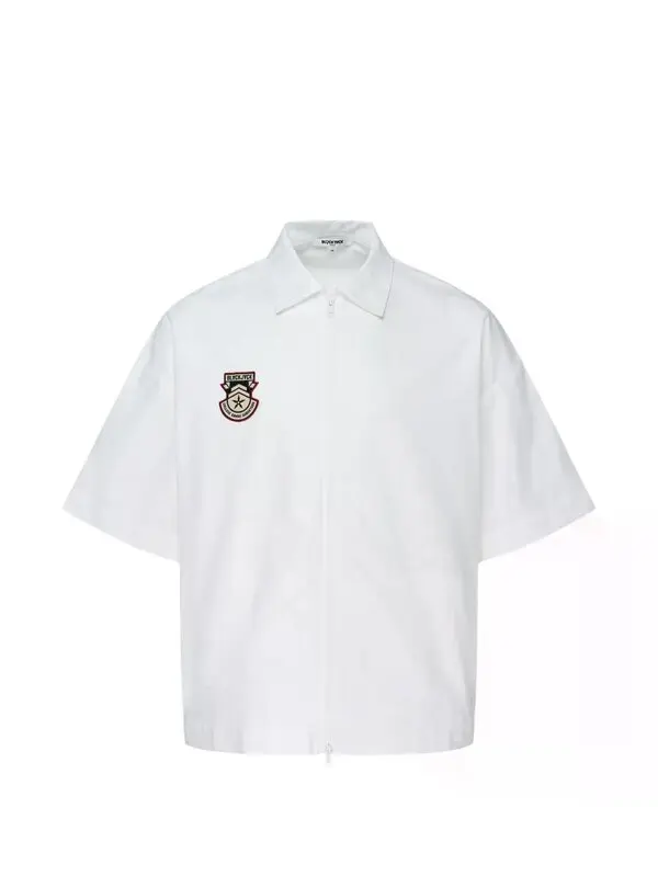 BLACKJACK Slacker Logo-patch Zip-up Shirt - White