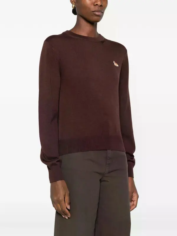 Maison Kitsuné Fox-patch Crew-neck Pullover