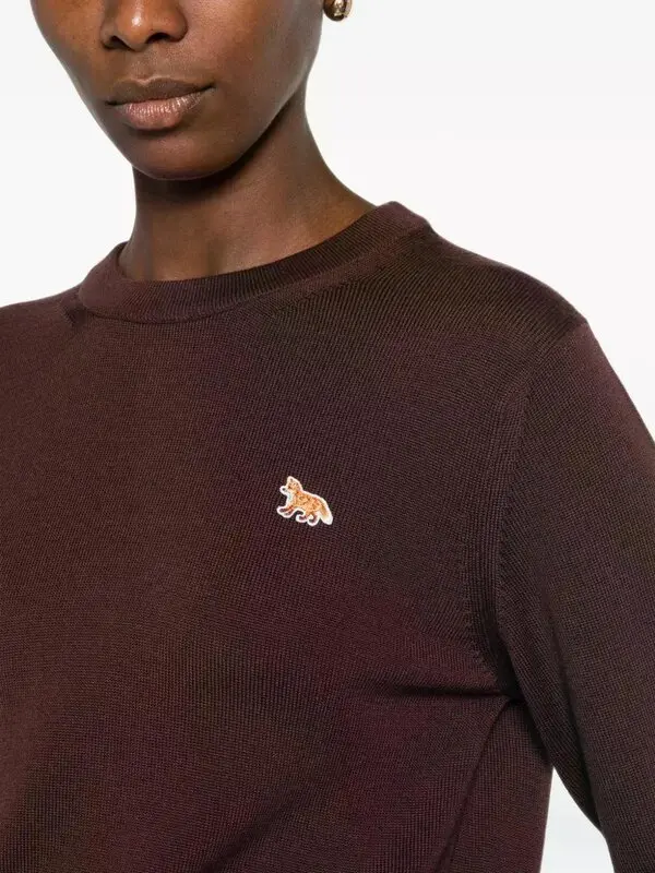 Maison Kitsuné Fox-patch Crew-neck Pullover