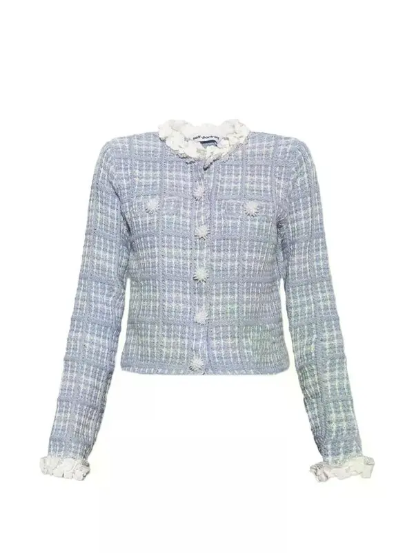 SELF-PORTRAIT Check Knit Beaded Jacket