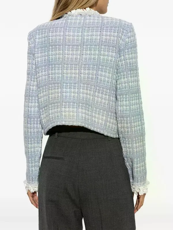 SELF-PORTRAIT Check Knit Beaded Jacket