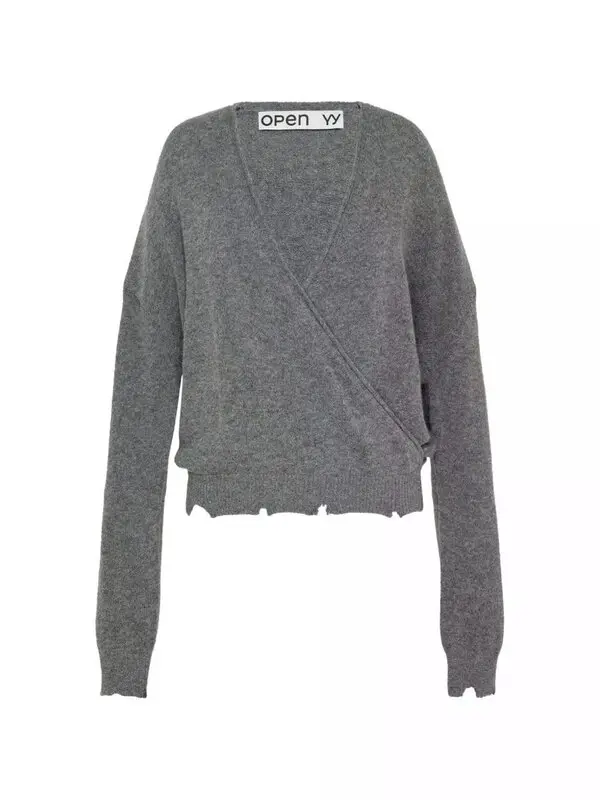 OPEN YY Distressed Wrap Sweater