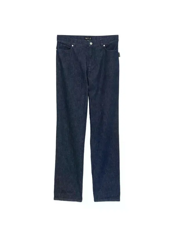 AGNES B. High-waisted Straight-leg Jeans - Blue