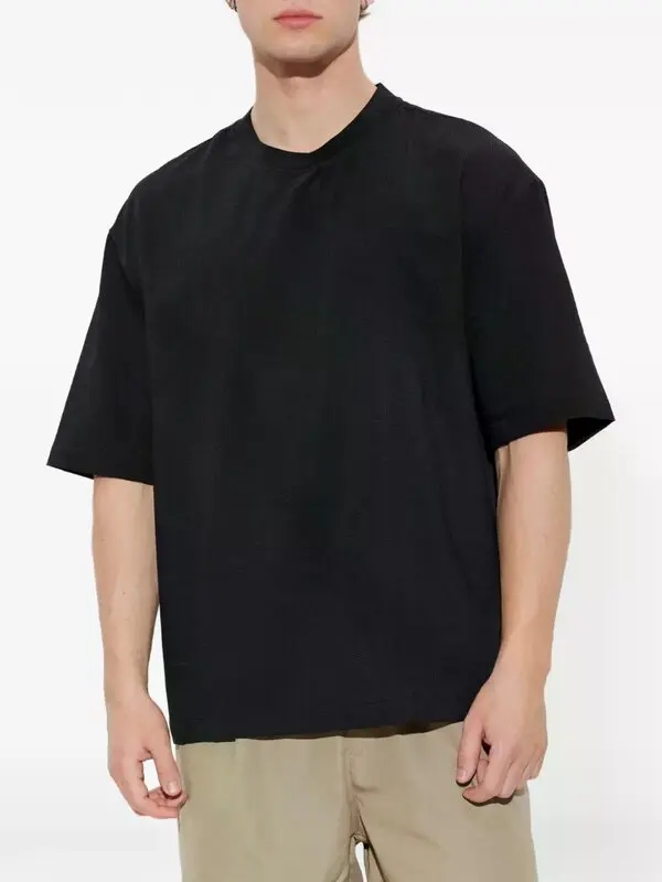 Emporio Armani Seersucker-fabric T-shirt