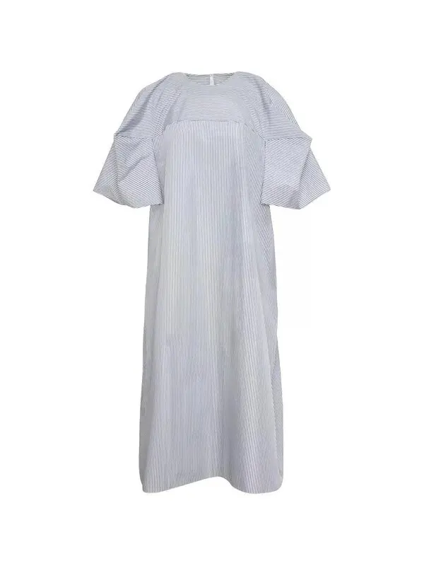 ENFOLD Striped Ruffle-sleeve Maxi Dress