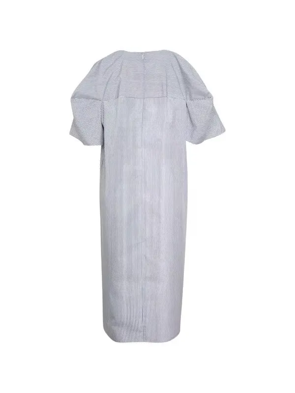 ENFOLD Striped Ruffle-sleeve Maxi Dress