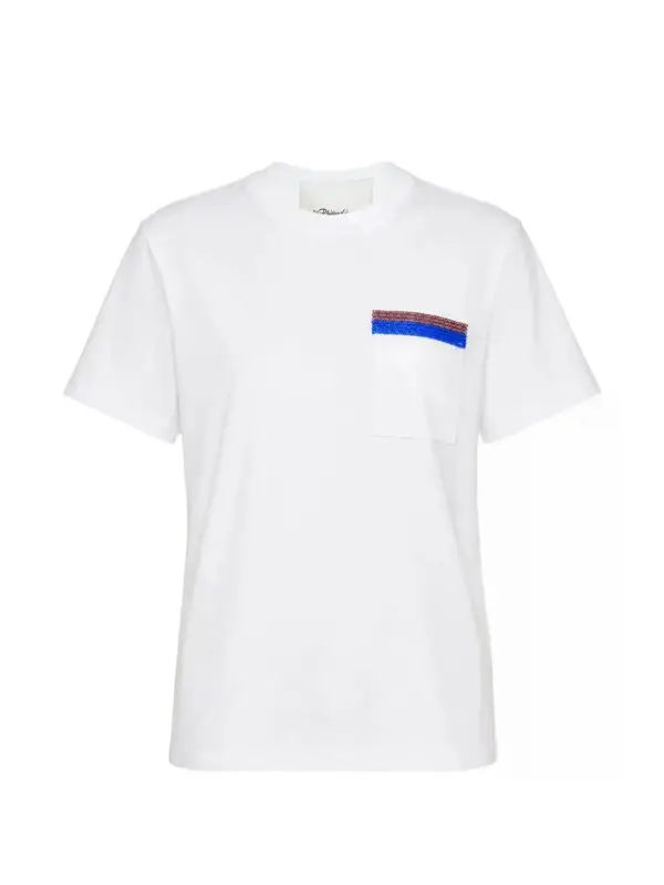 3.1 Phillip Lim Bead-embellished Pocket T-shirt - White