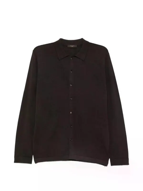 ZANONE Fine-knit Long-sleeved Shirt - Brown